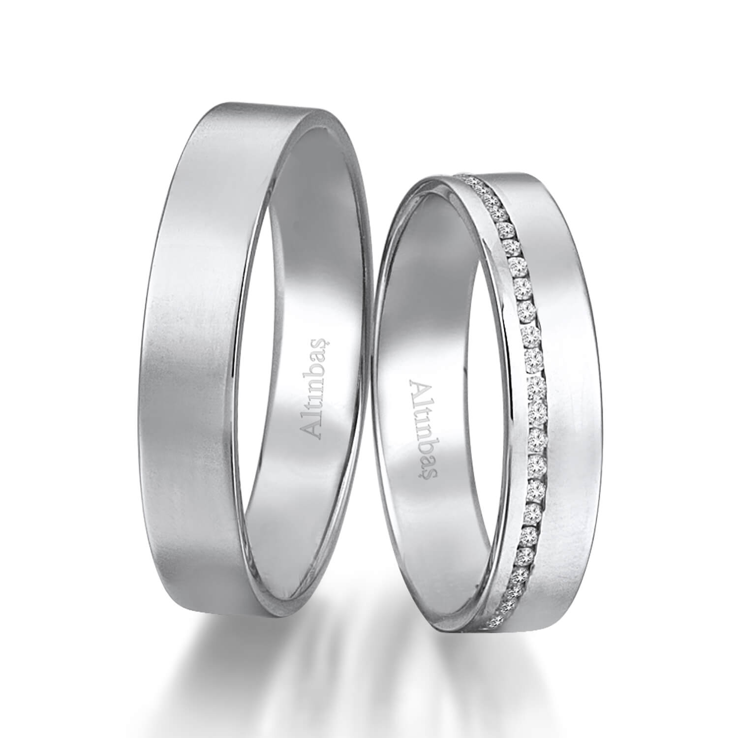 Clovers Pırlantalı Altın İkili Alyans