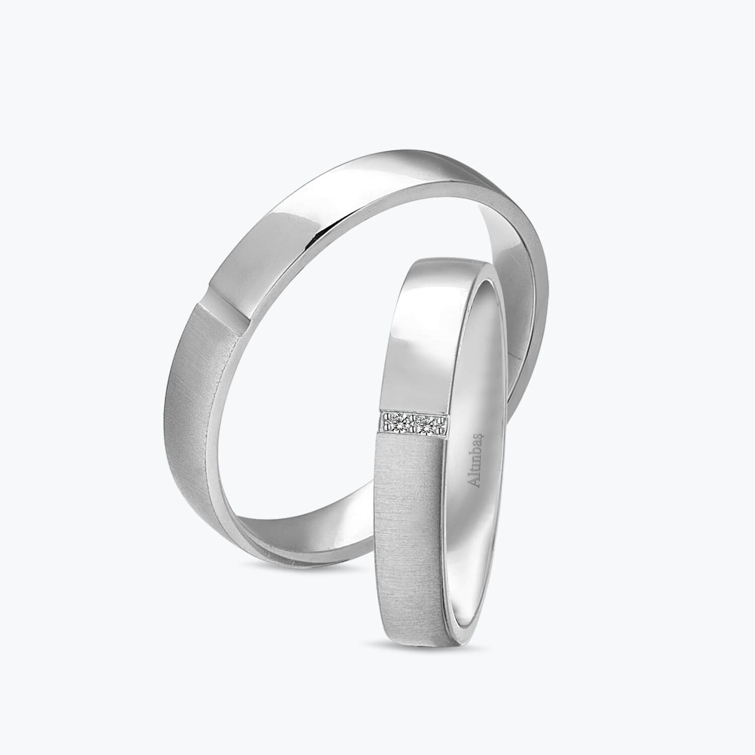 Pırlantalı Altın İkili Alyans