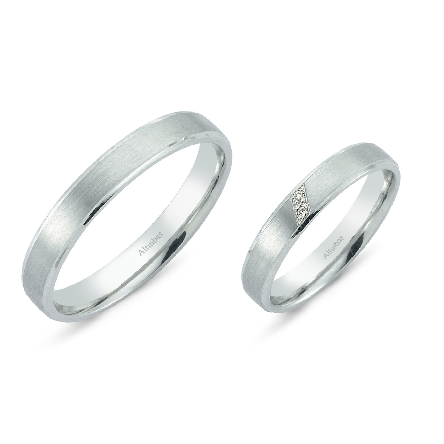 Pırlantalı Altın İkili Alyans