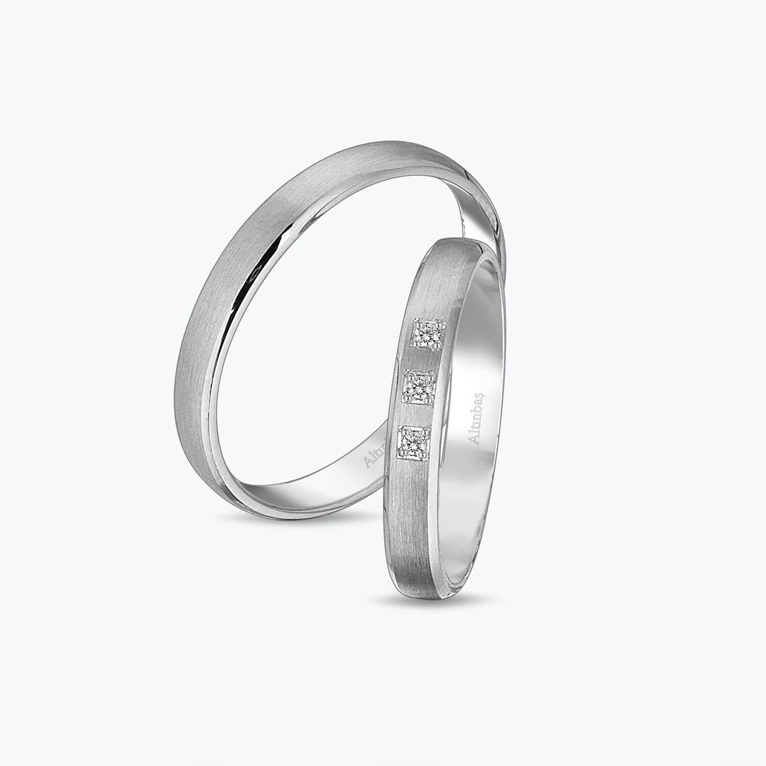 Pırlantalı Altın İkili Alyans