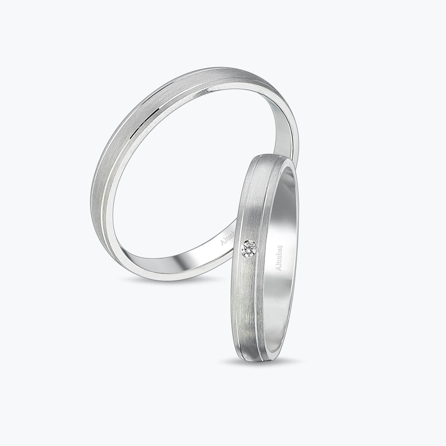 Pırlantalı Altın İkili Alyans