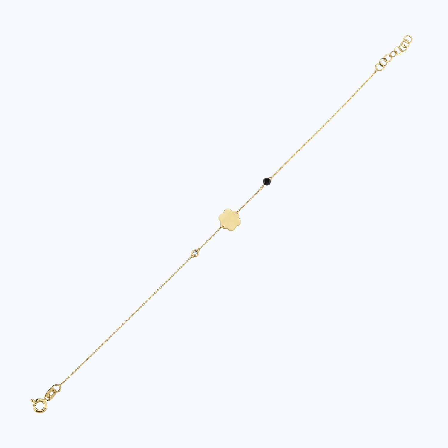 Pırlanta Spinal Taşlı Çiçek Bileklik