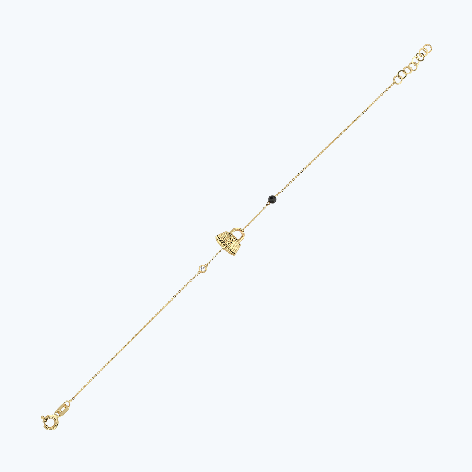 Pırlanta Spinel Taşlı Çanta Bileklik Pırlanta Spinel Taşlı Çanta Bileklik
