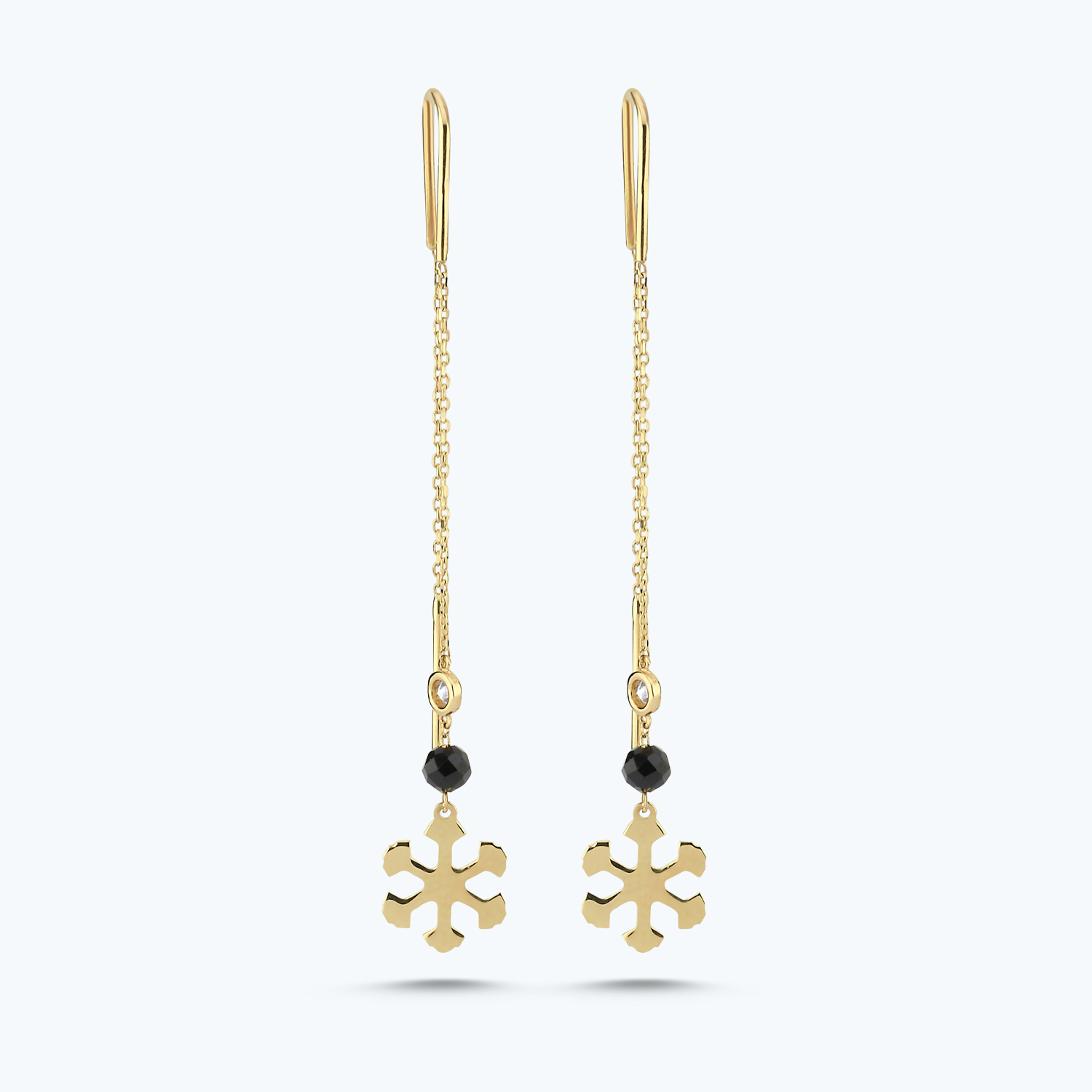 Pırlanta Spinel Taşlı Kar Tanesi Küpe