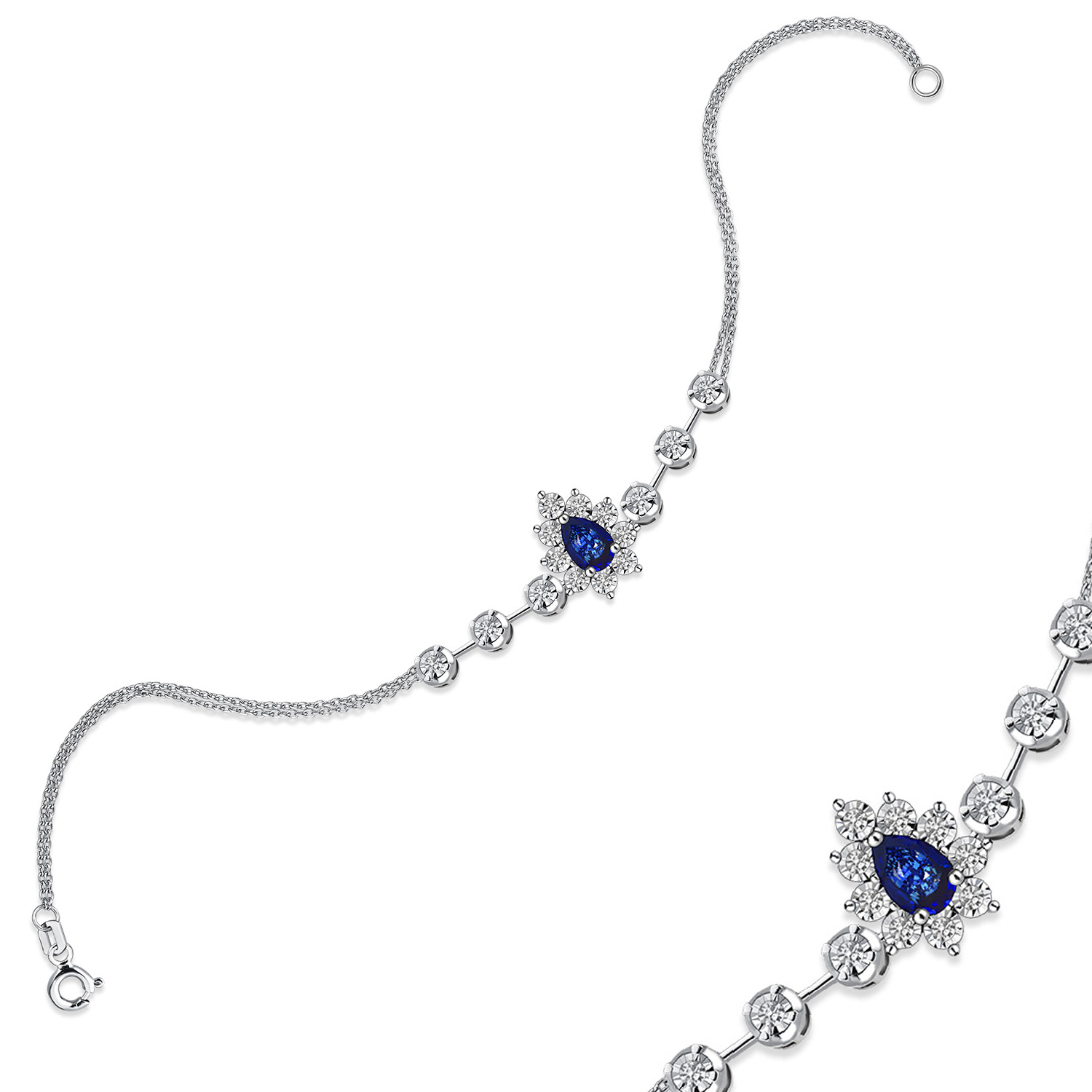 Pırlanta Safir Bileklik