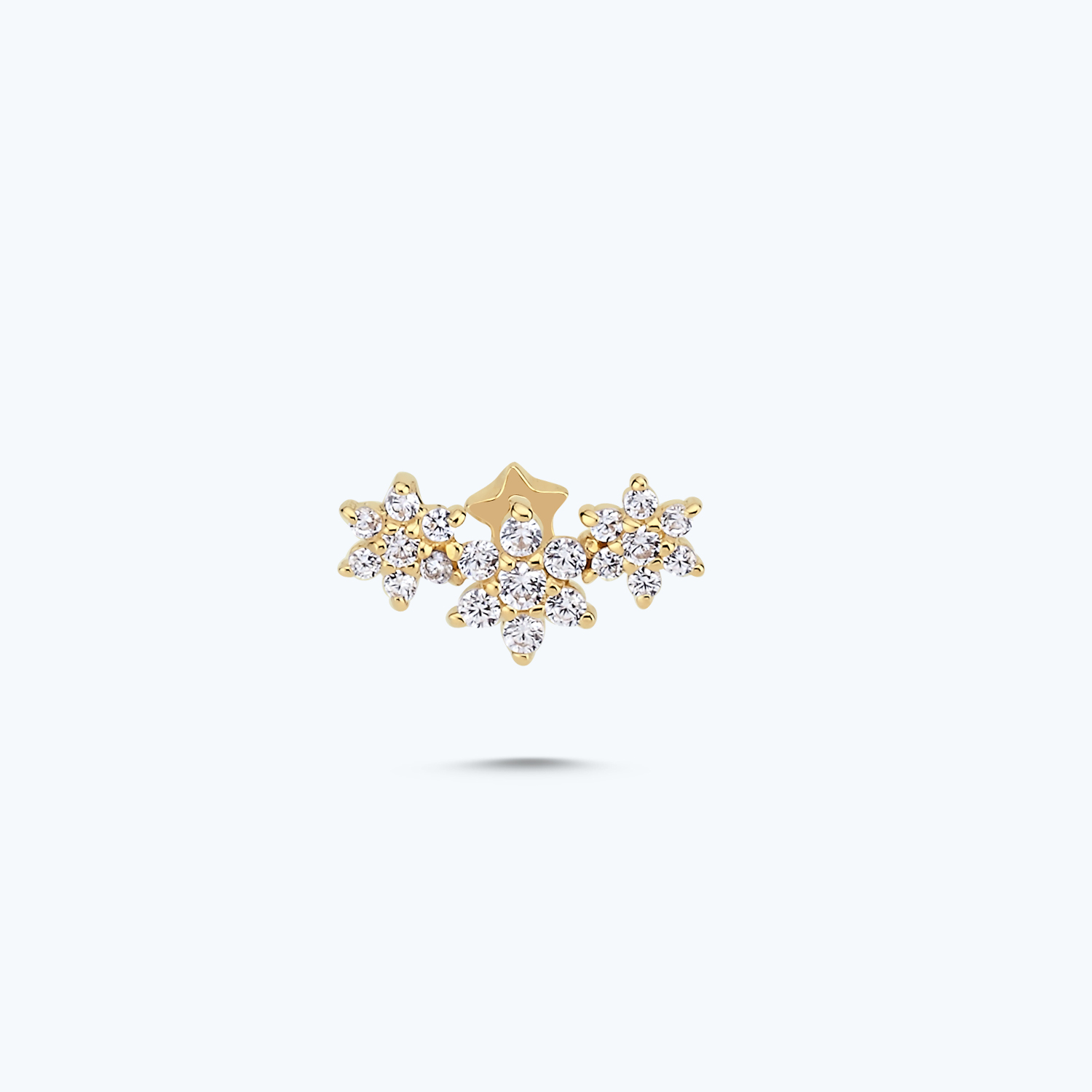 Altın Tragus Üç Yıldız Piercing Altın Tragus Üç Yıldız Piercing