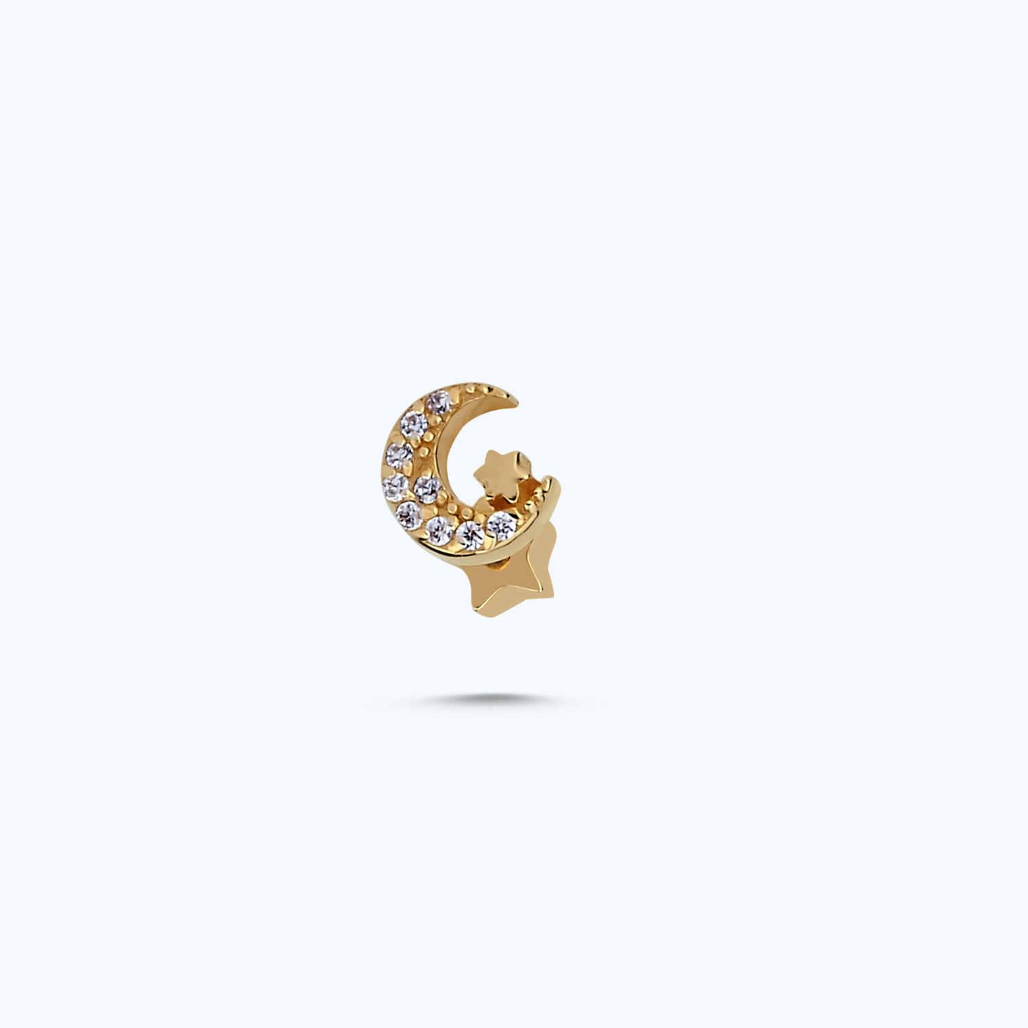 Altın Tragus Ay Yıldız Piercing Altın Tragus Ay Yıldız Piercing