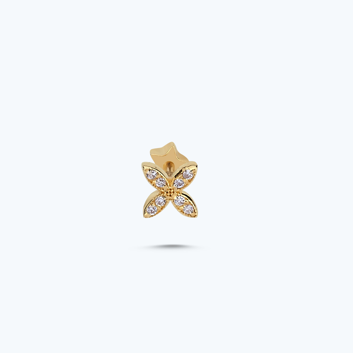 Altın Tragus Çiçek Piercing Altın Tragus Çiçek Piercing