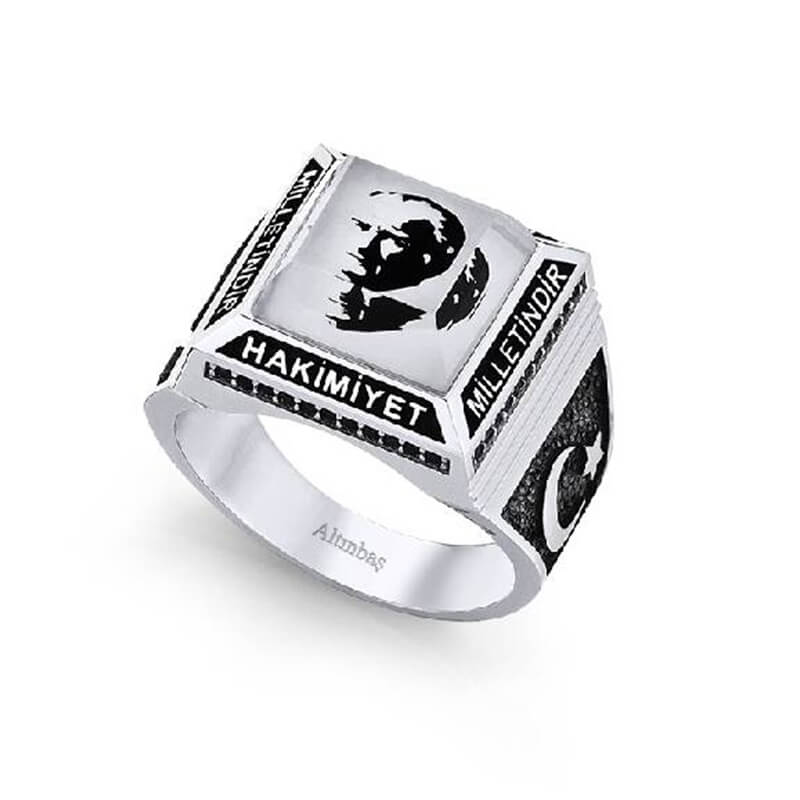Altın Hakimiyet Milletindir Erkek Yüzük
