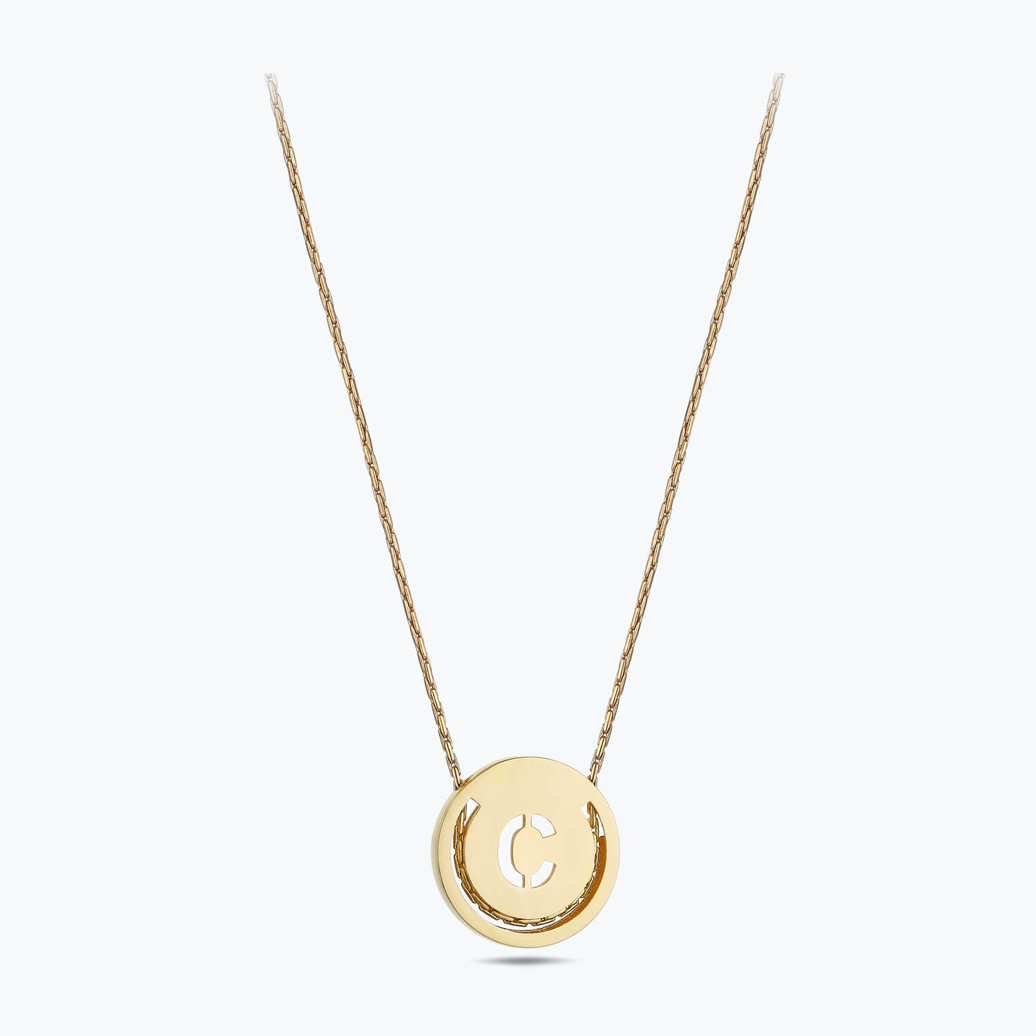 Altın C Harfi Kolye