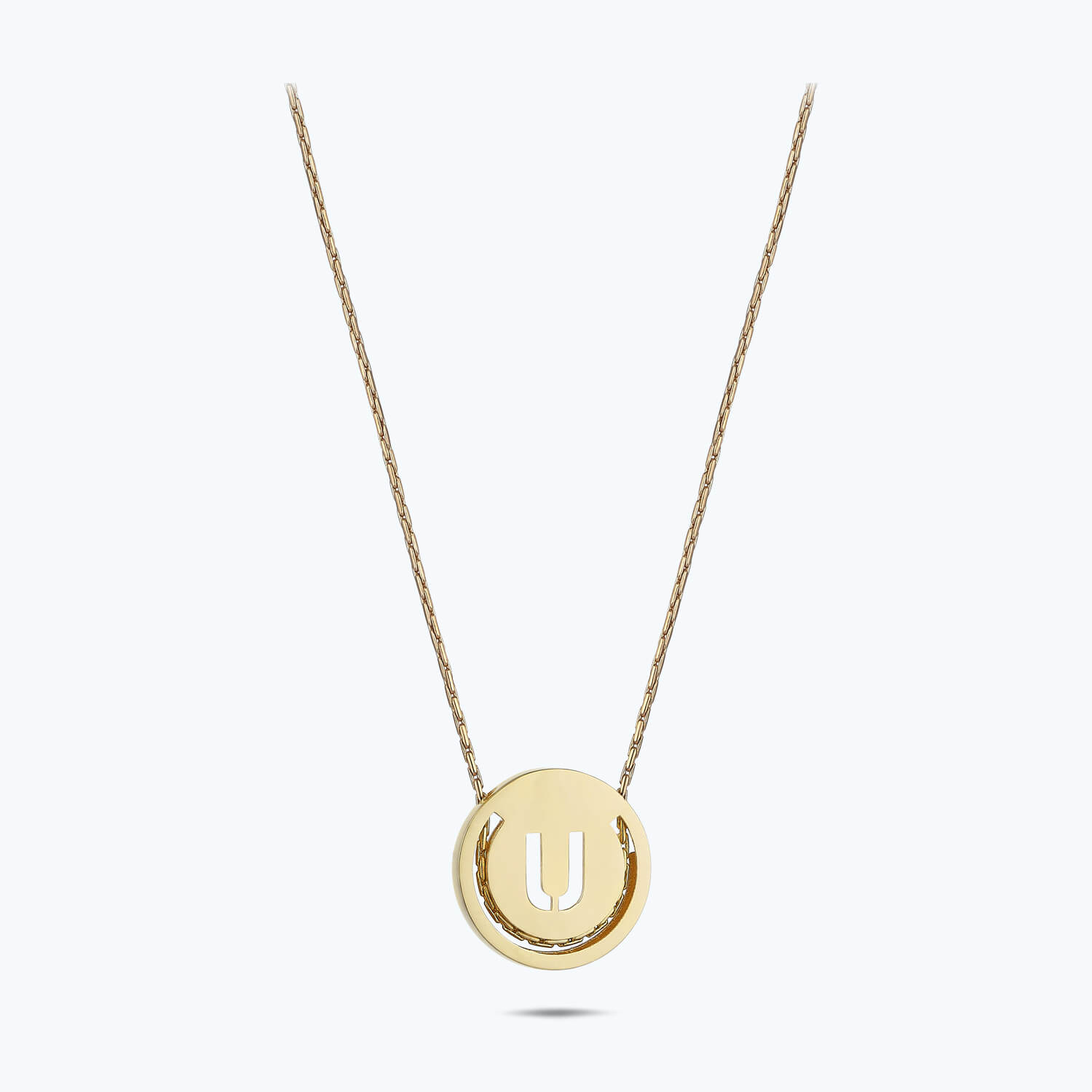 Altın U Harfi Kolye