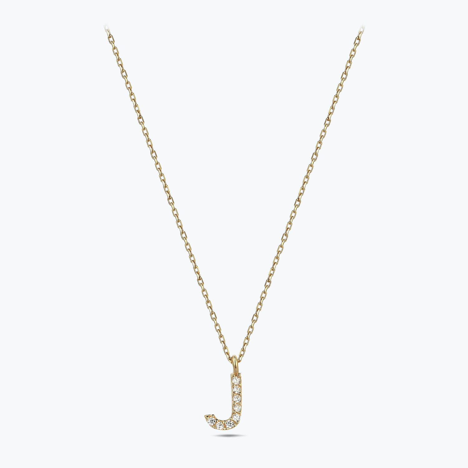 Altın J Harfi Kolye