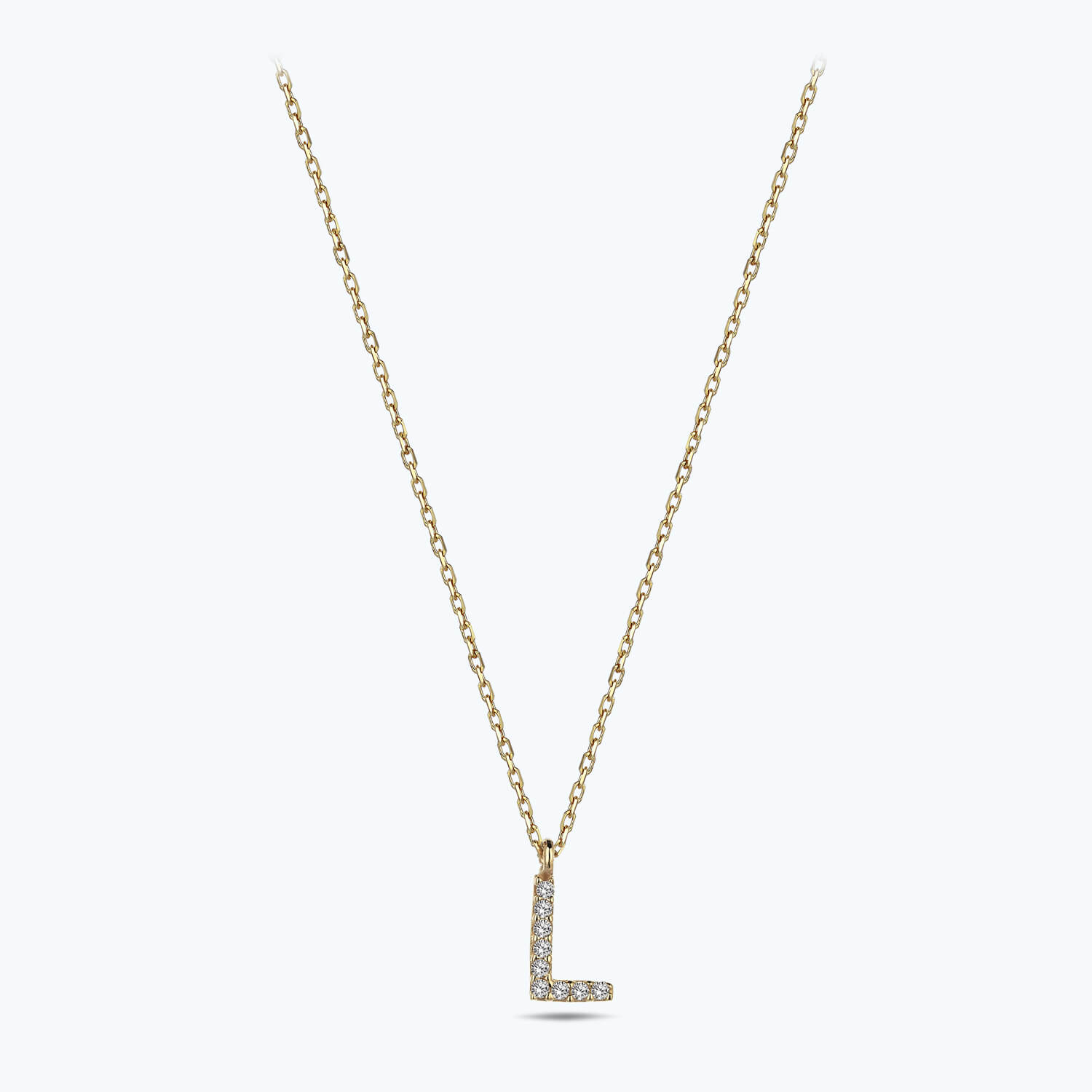 Altın L Harfi Kolye