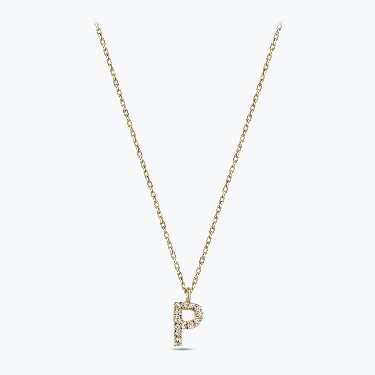 Altın P Harfi Kolye