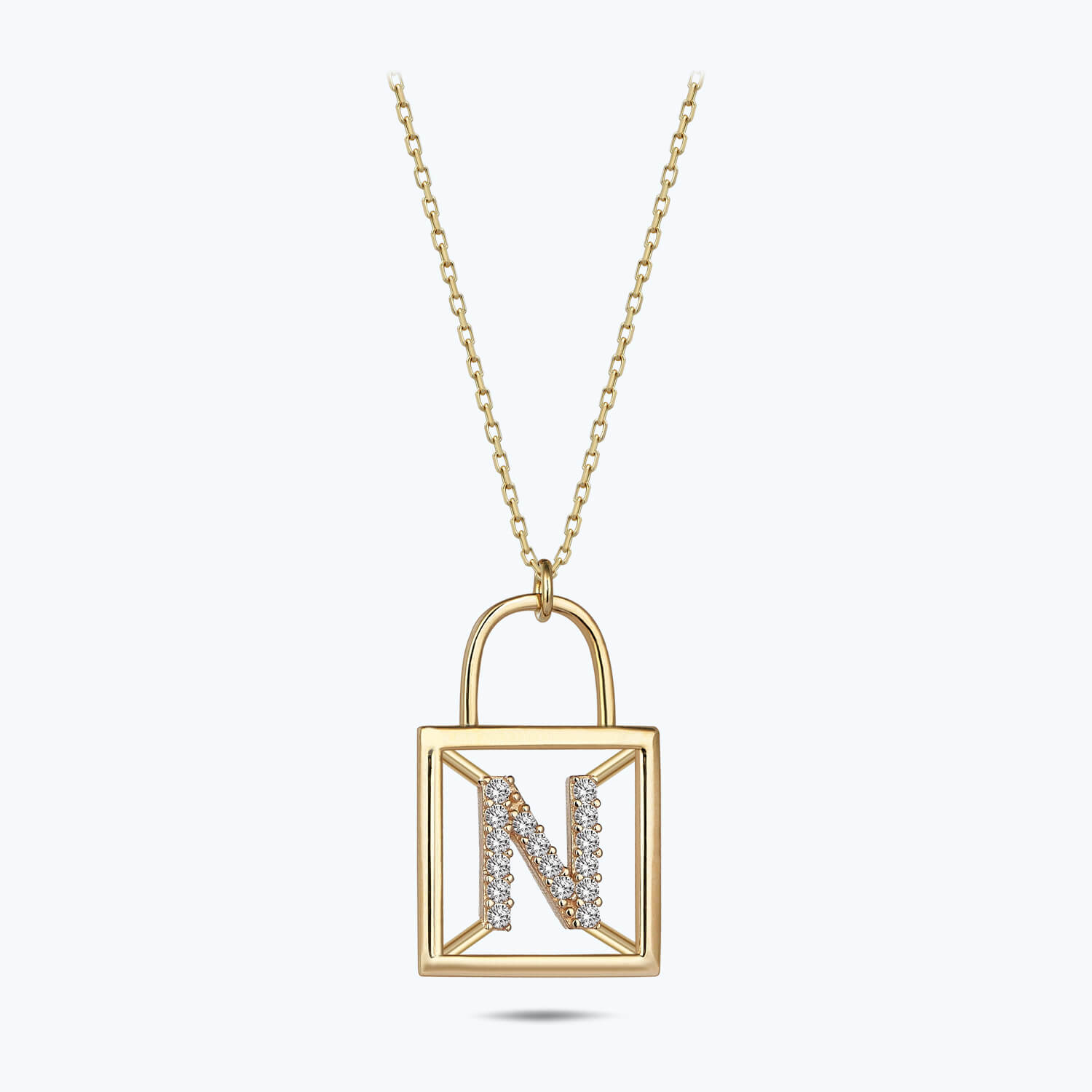 Altın N Harfi Kolye