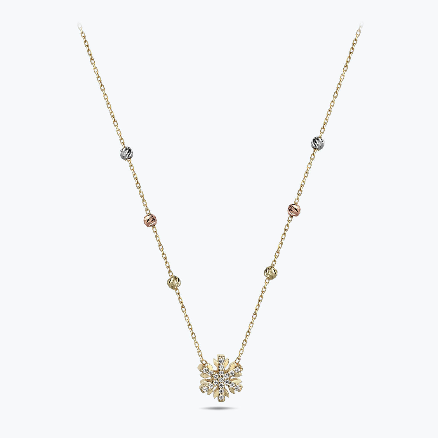 Altın Kar Tanesi Kolye