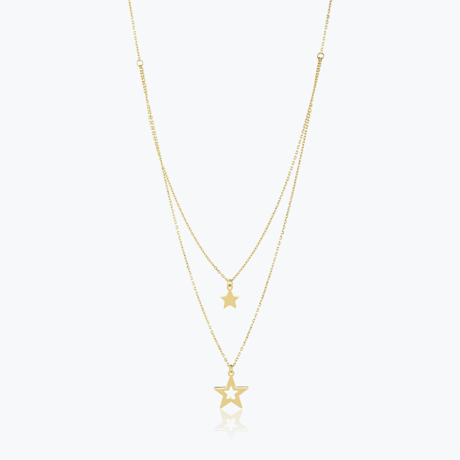 Altın Çift Zincir Yıldız Kolye
