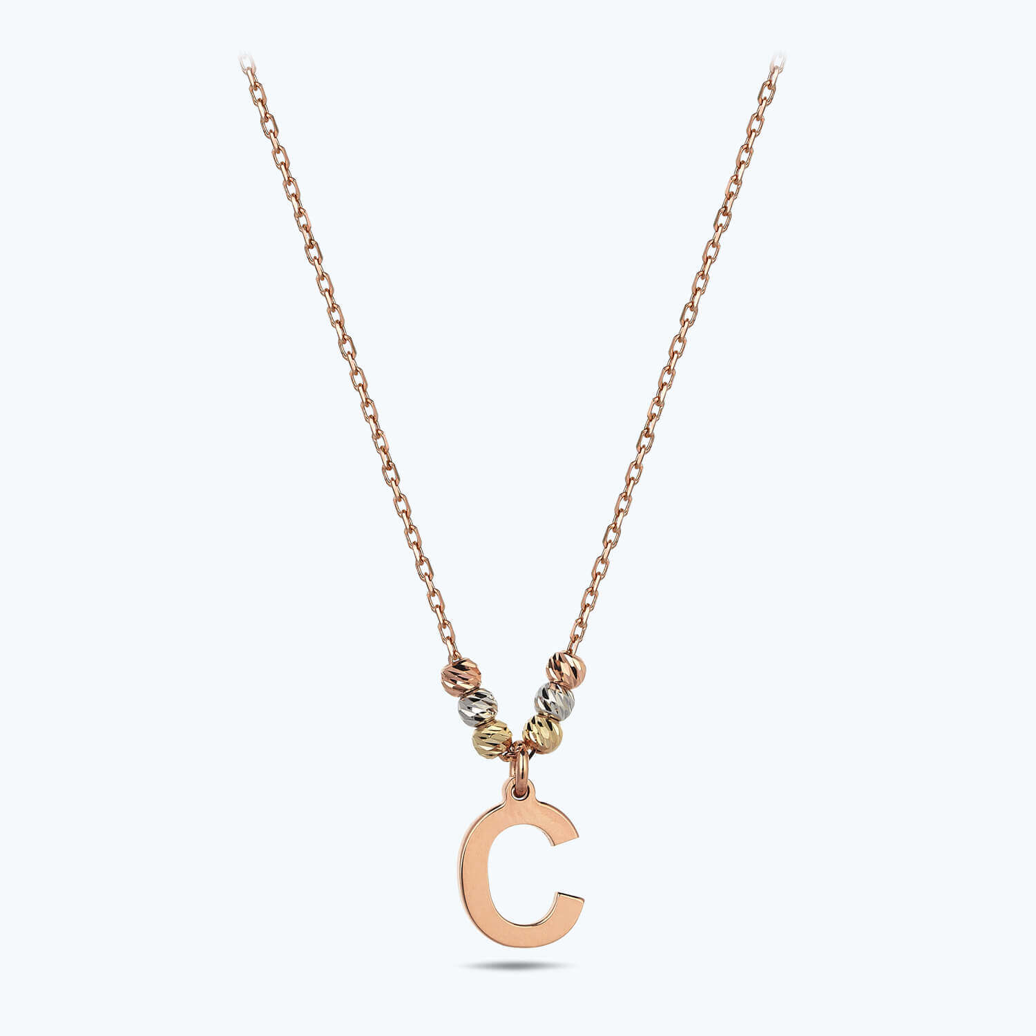 Altın C Harfi Kolye