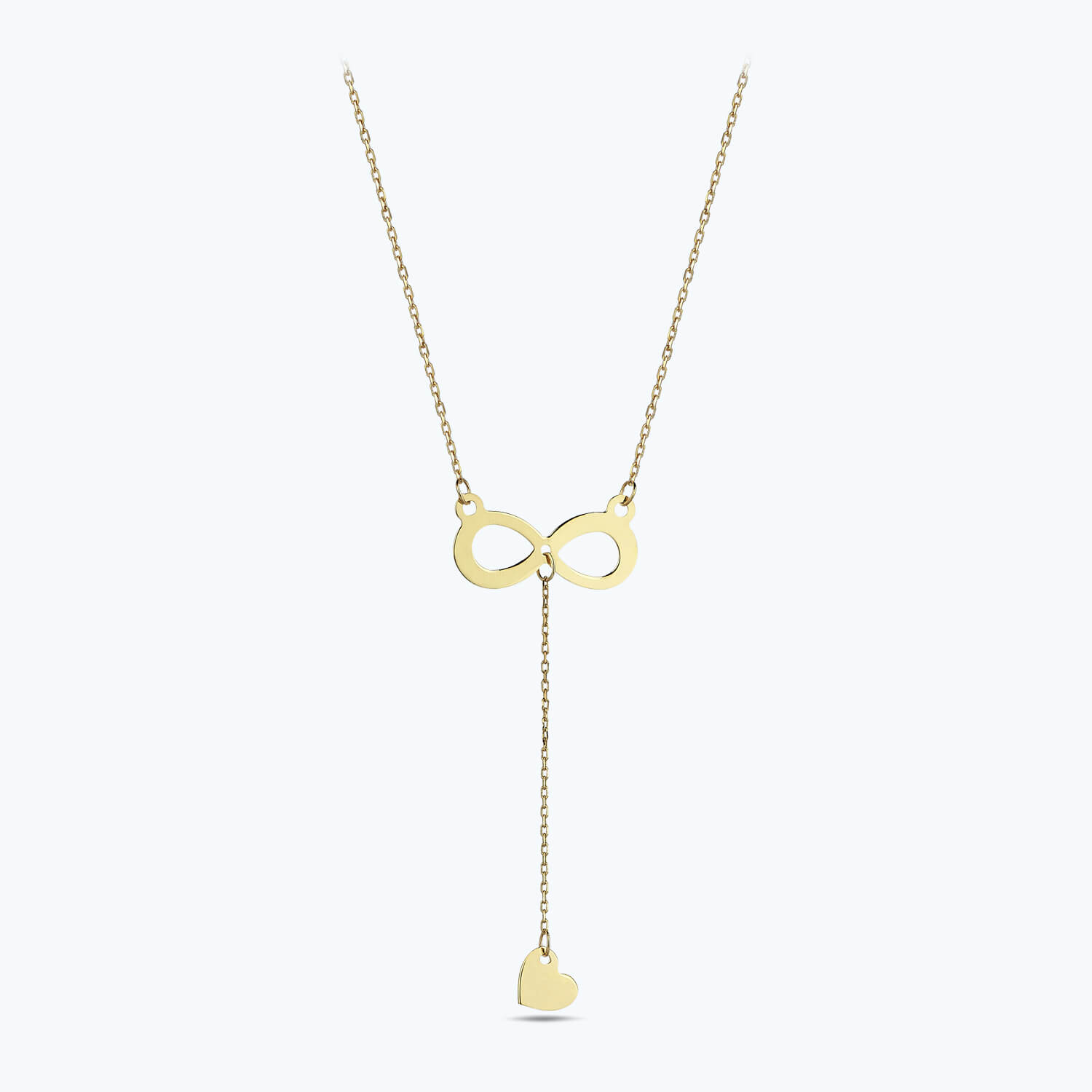 Altın Kalp Sonsuzluk Kolye