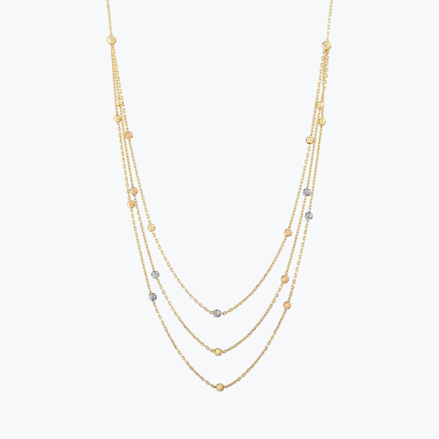 Üç Zincirli Altın Kolye