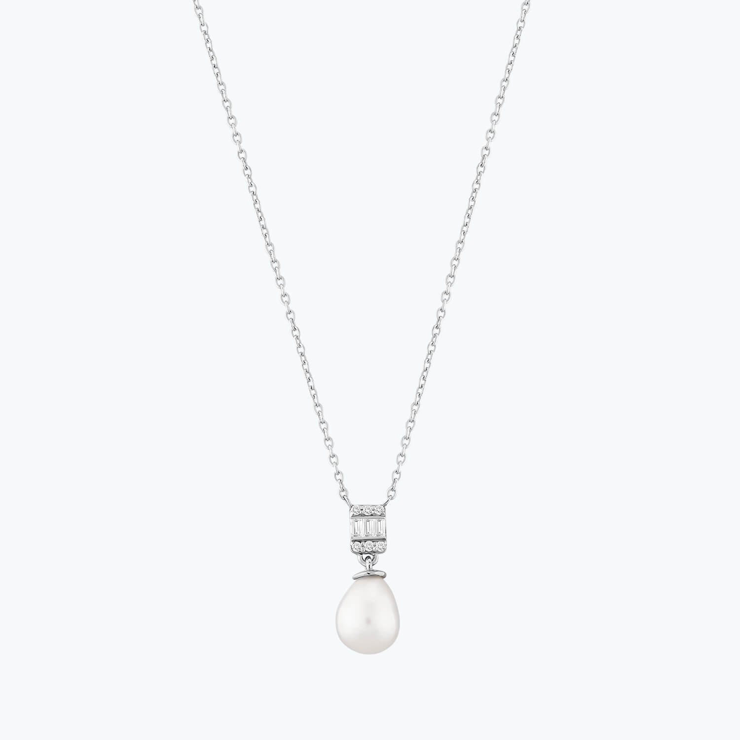 Pırlanta Baget İnci Kolye