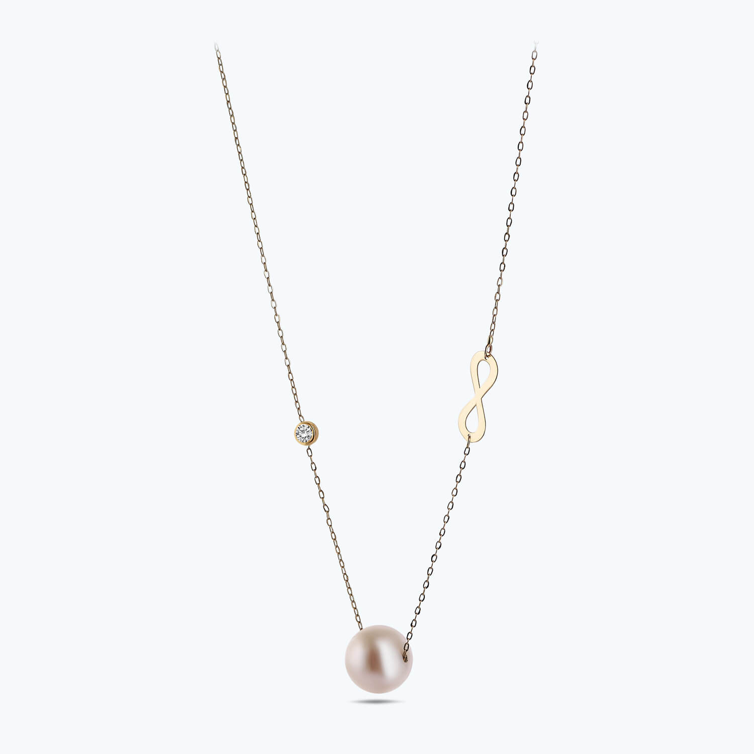 Pırlanta İnci Sonsuzluk Kolye