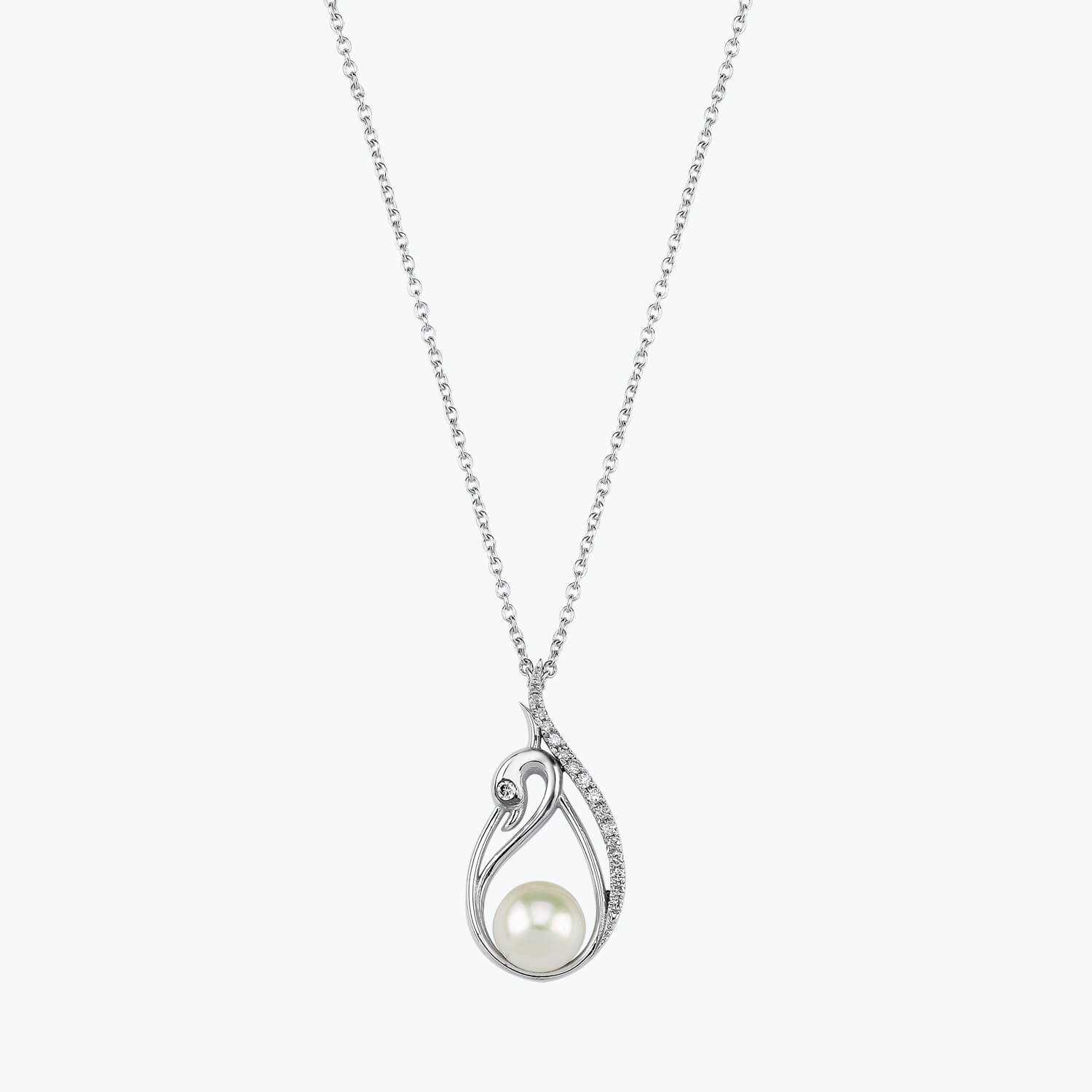 Pırlanta İncili Kuğu Kolye