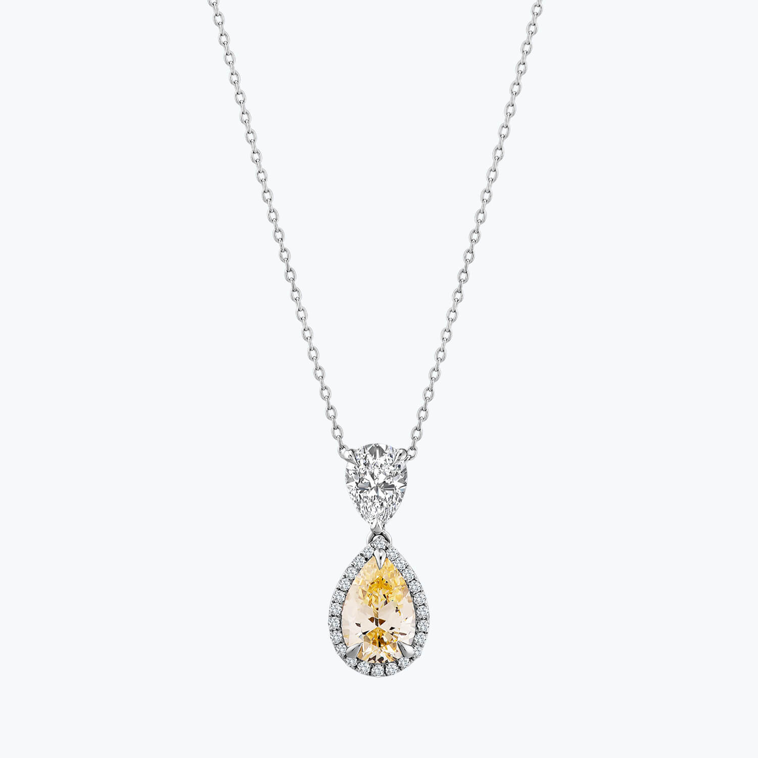 Pırlanta Sarı Topaz Damla Kolye Pırlanta Sarı Topaz Damla Kolye