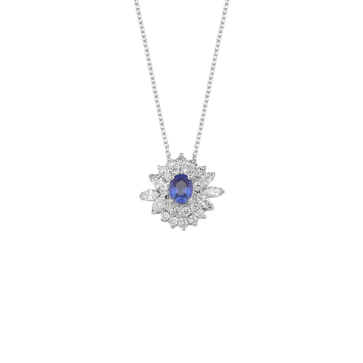 Pırlanta Safir Kolye Pırlanta Safir Kolye