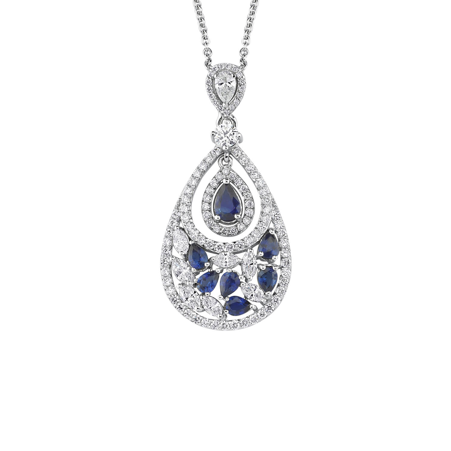 Pırlanta Safir Kolye