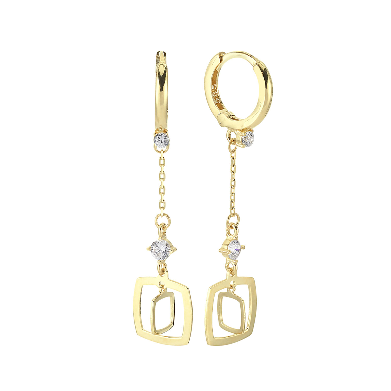 Altın Sallantılı Halka Küpe