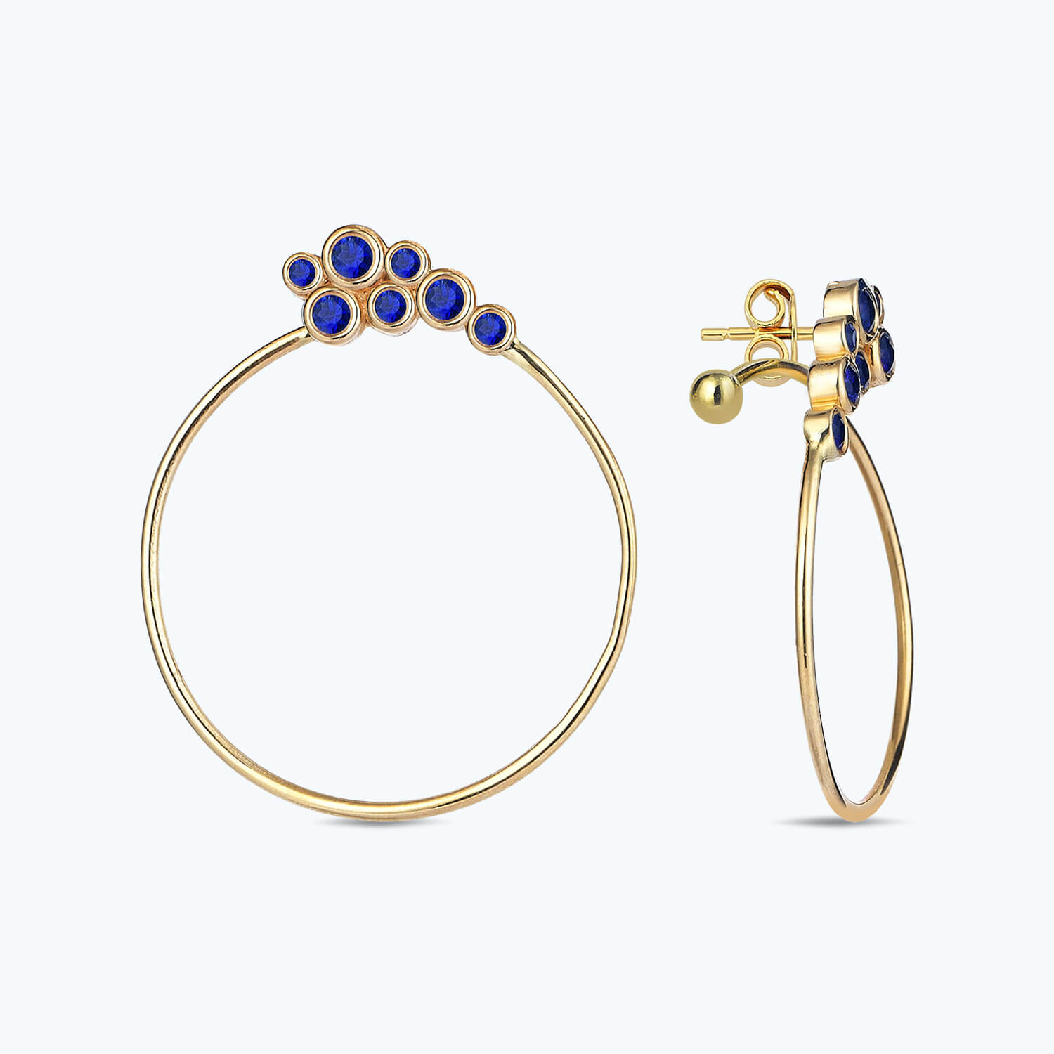 Altın Marin Safir Küpe Altın Marin Safir Küpe