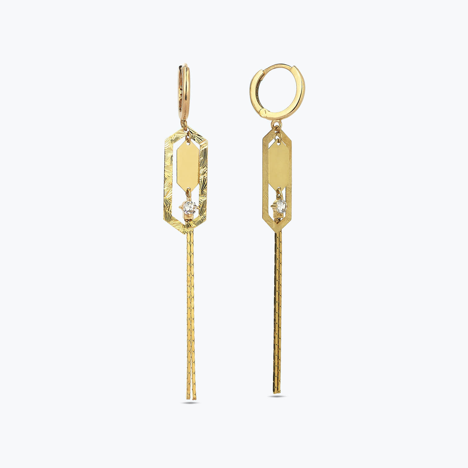 Altın Sallantılı Küpe