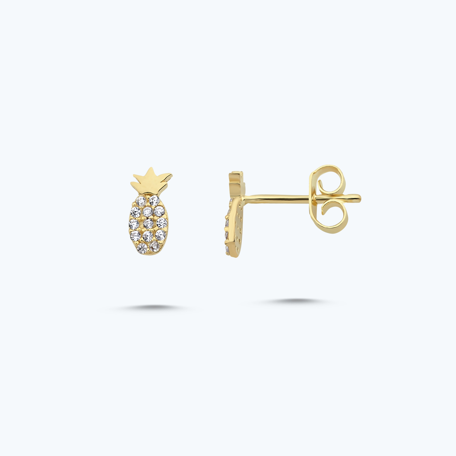 Altın Ananas Küpe Altın Ananas Küpe
