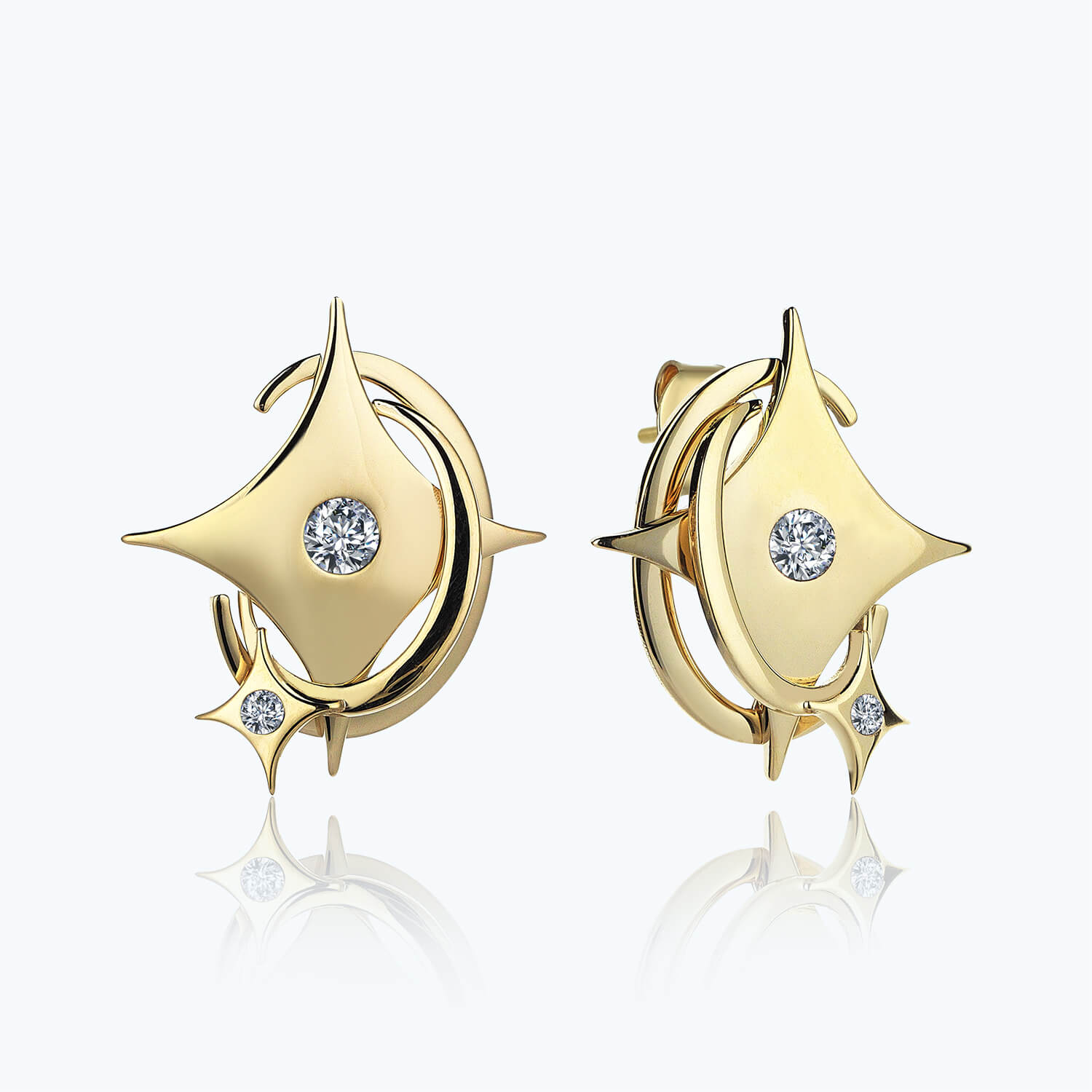 Altınbaş Yıldızı Altın Küpe