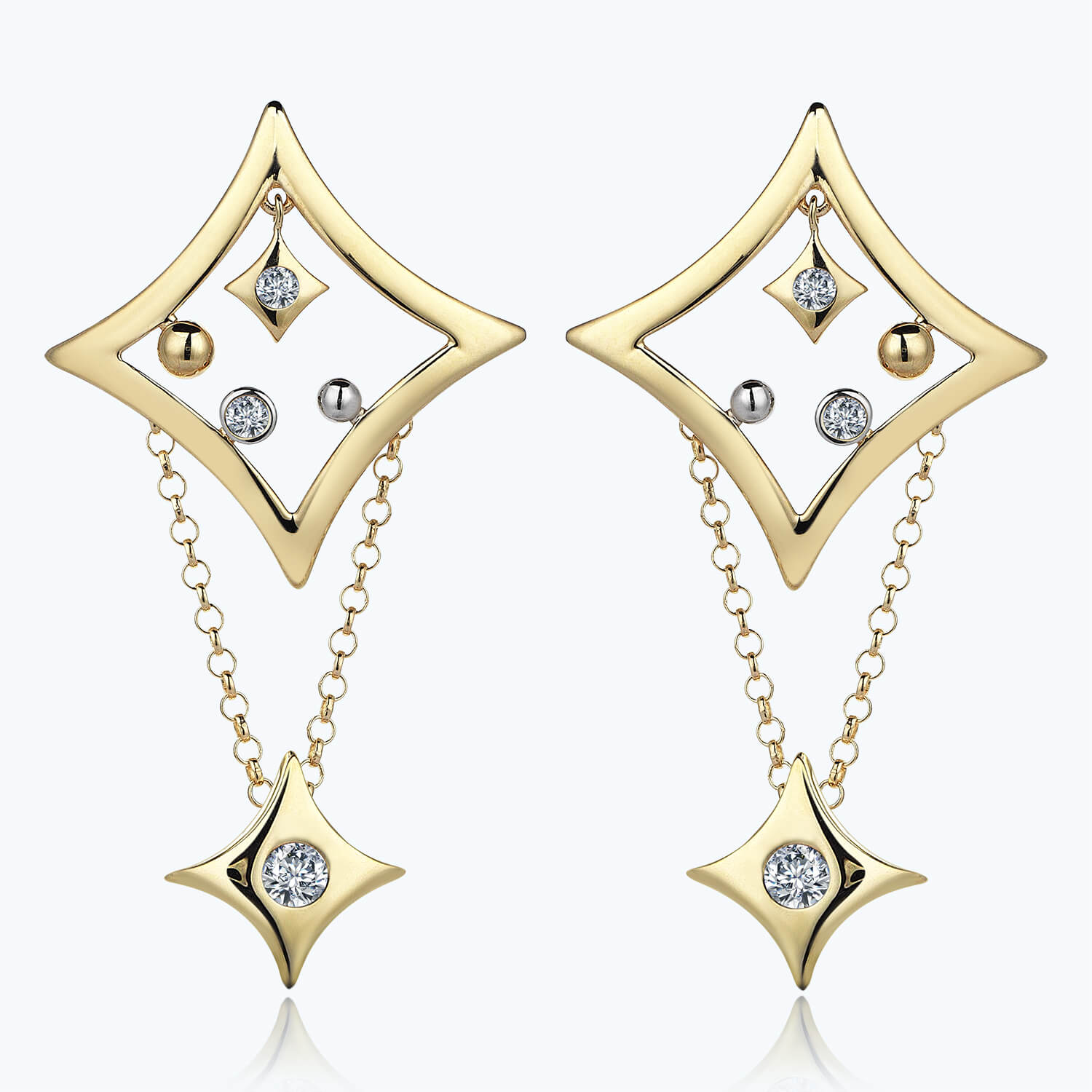 Altınbaş Yıldızı Altın Küpe