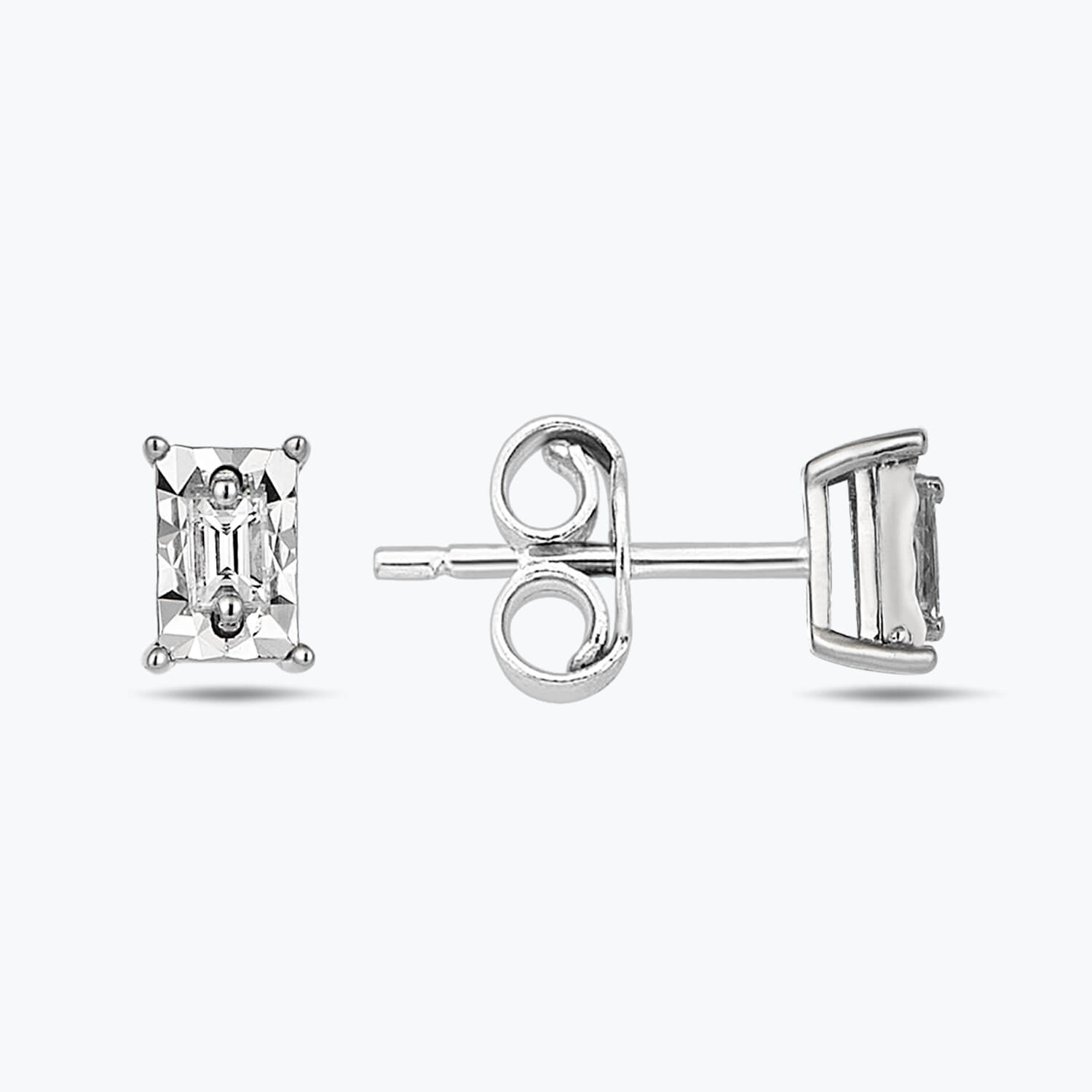 Pırlanta Baget Tektaş Küpe