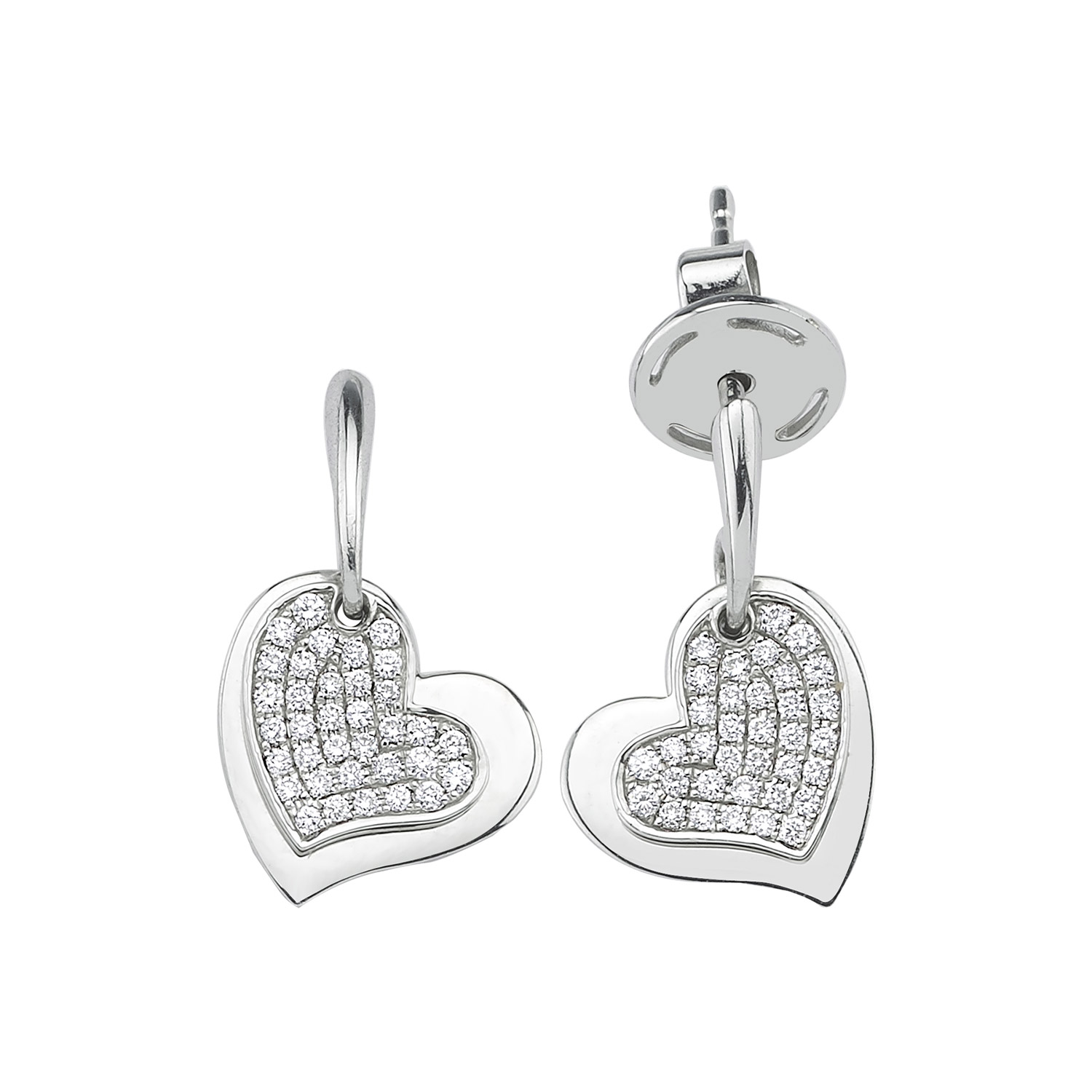 Pırlanta Kalp Küpe