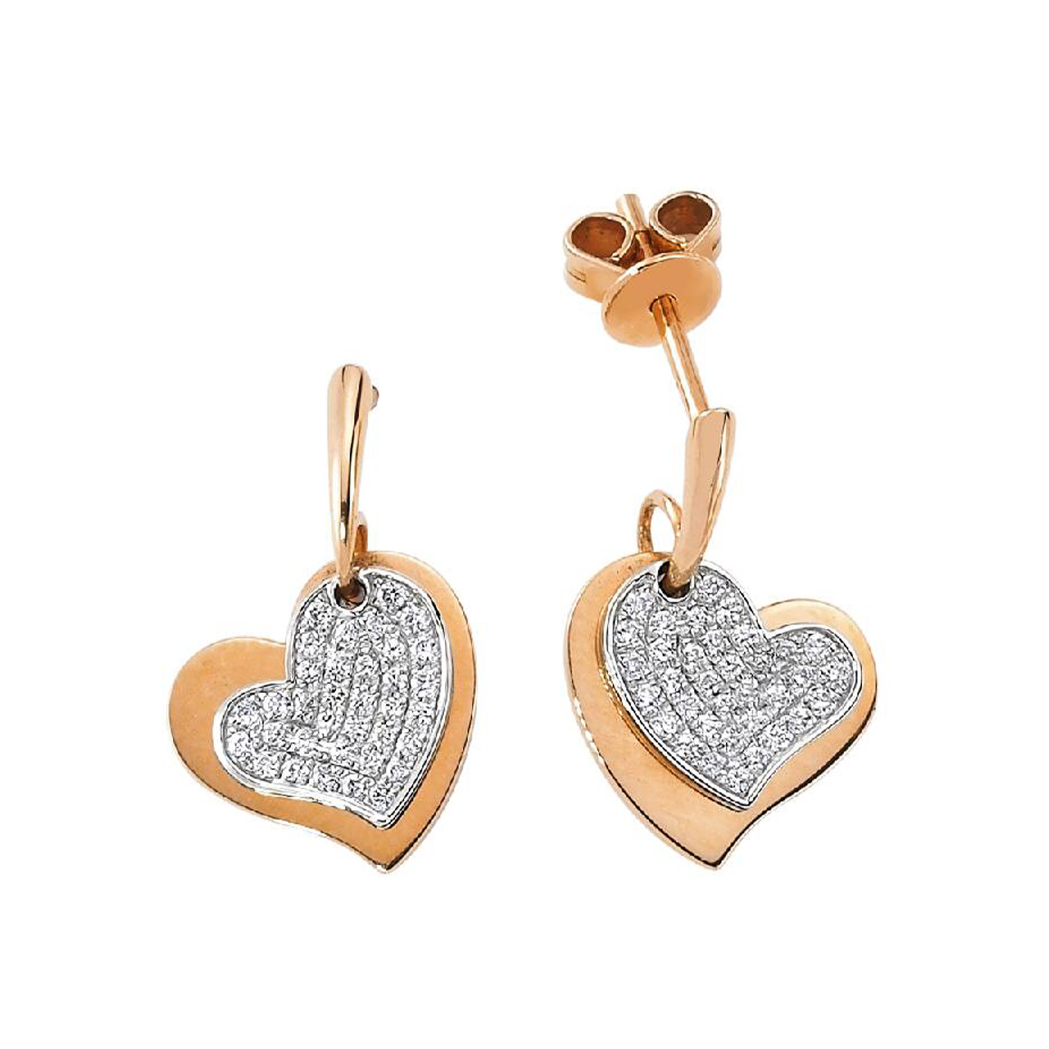 Pırlanta Kalp Küpe