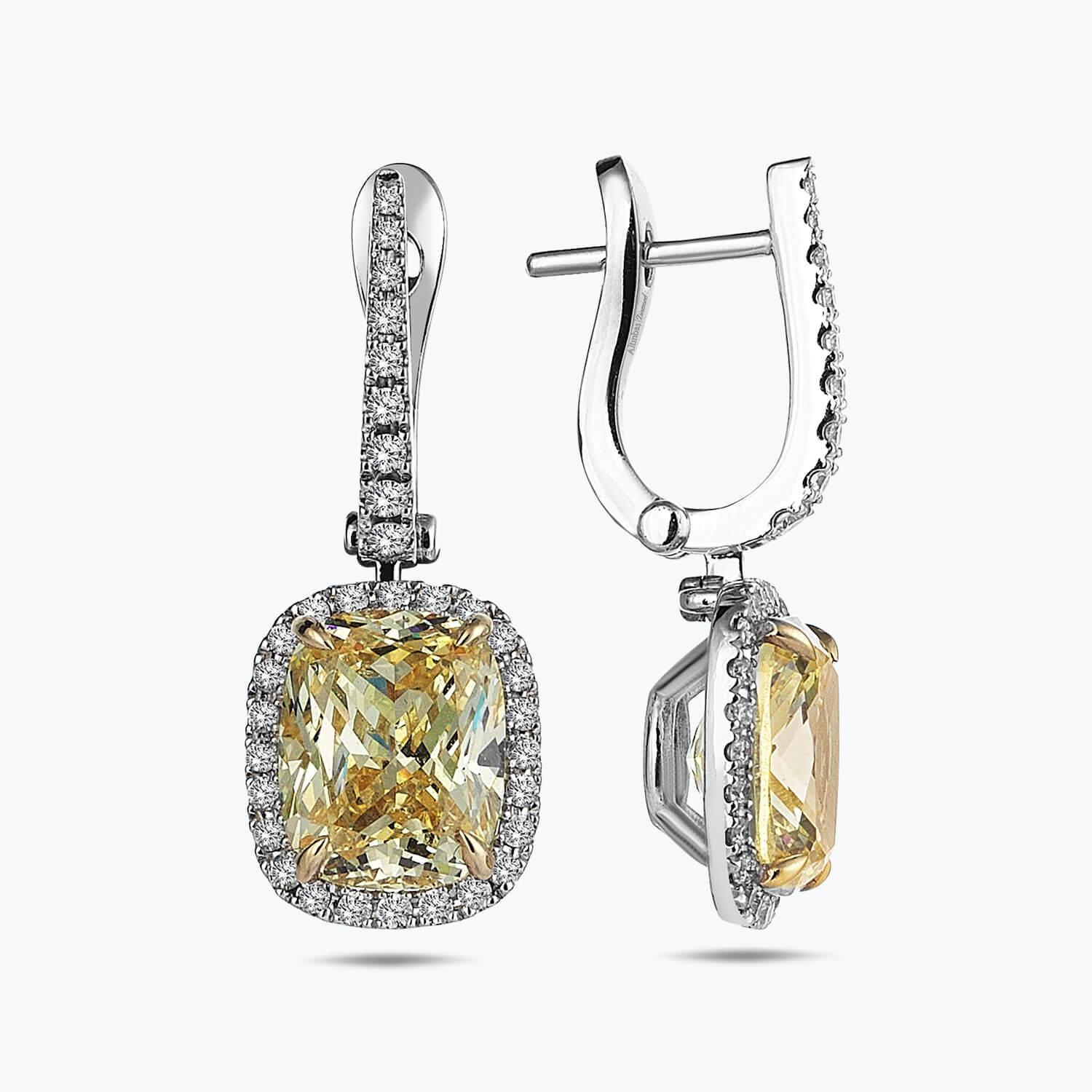 Pırlanta Sarı Topaz Küpe Pırlanta Sarı Topaz Küpe