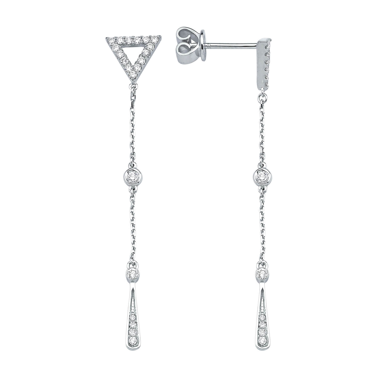 Pırlanta Üçgen Küpe