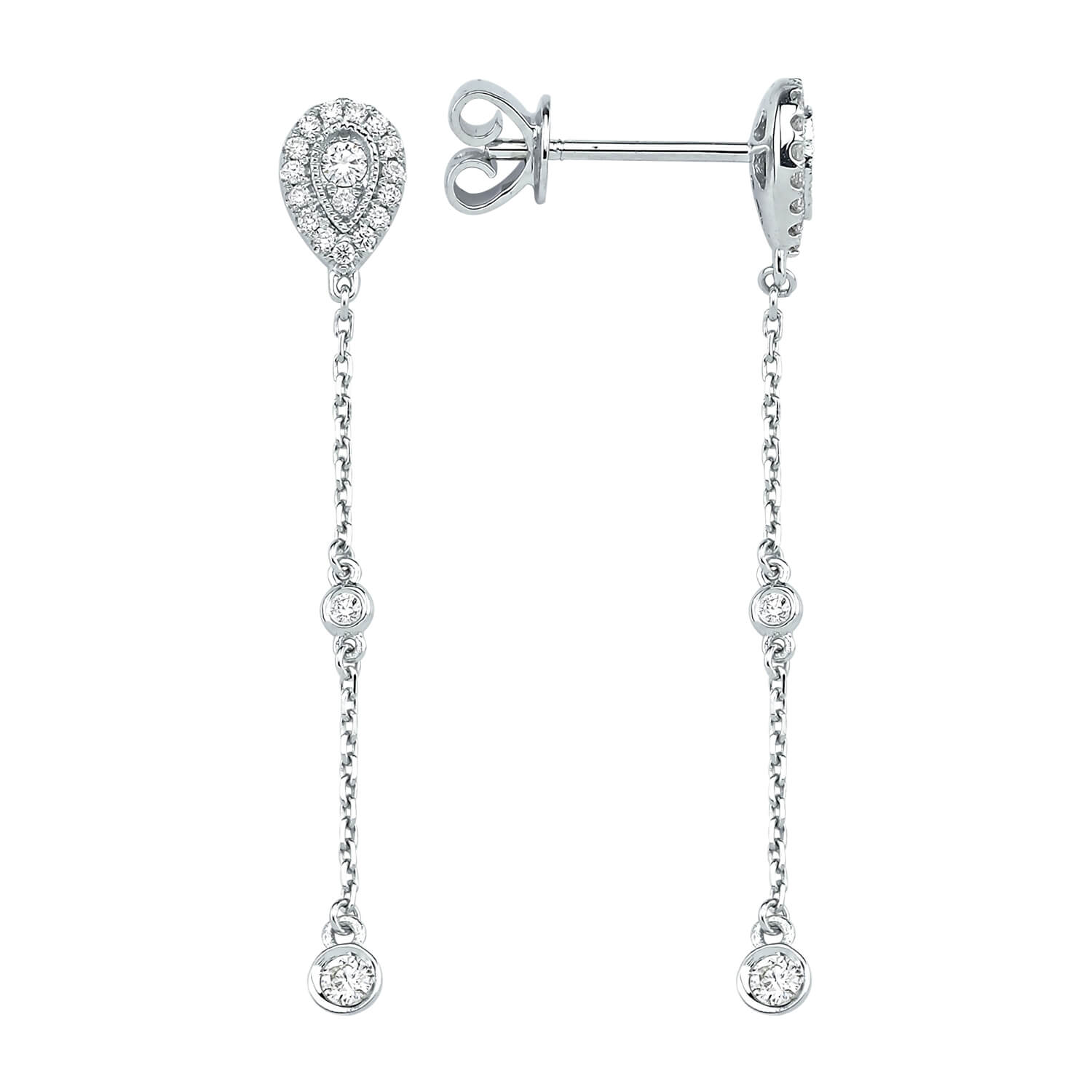 Pırlanta Sallantılı Damla Küpe