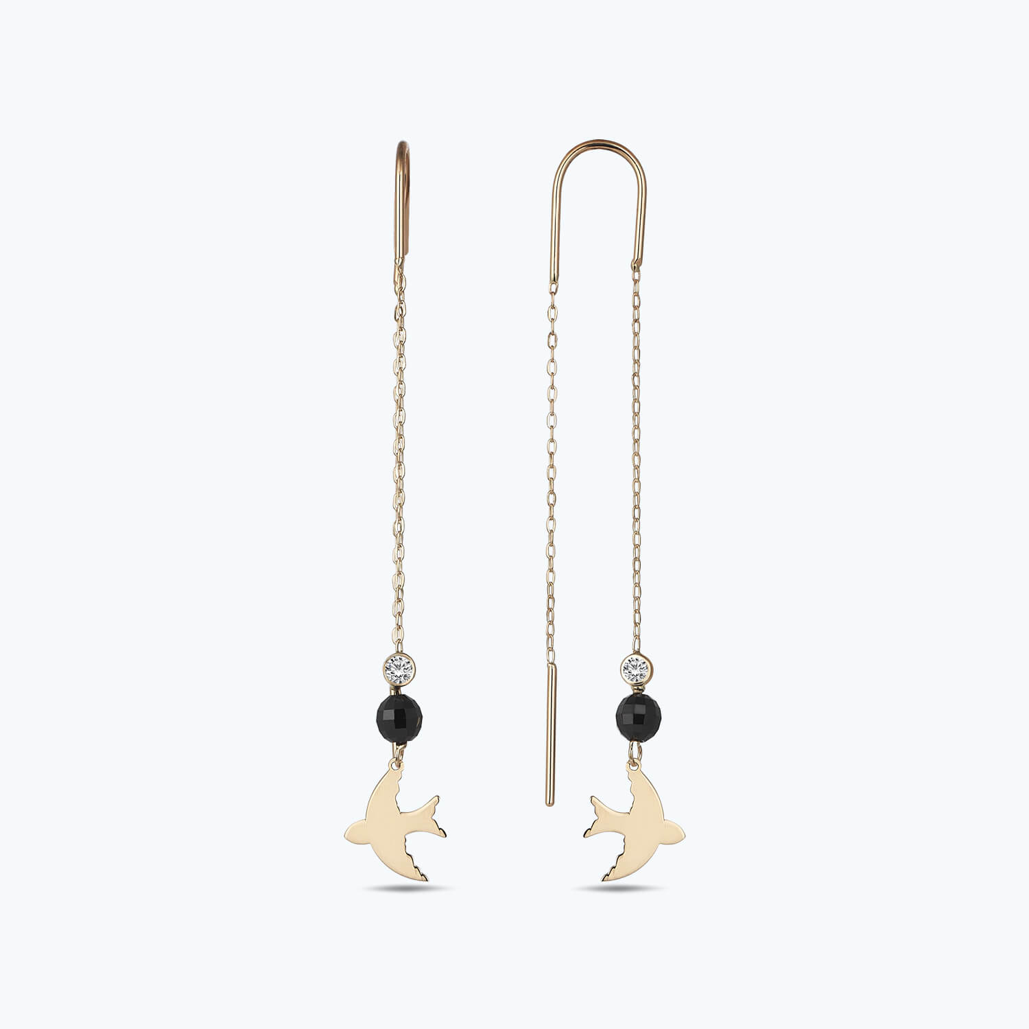 Pırlanta Sallantılı Kırlangıç Küpe