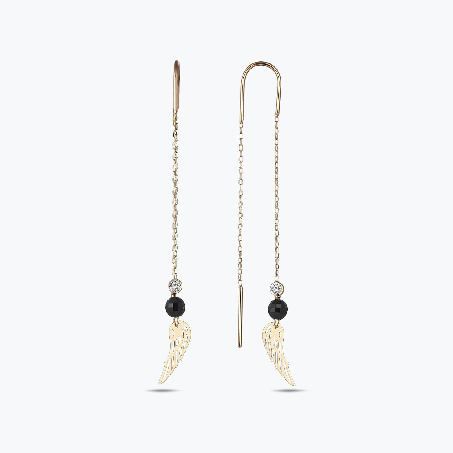 Pırlanta Sallantılı Kanat Küpe