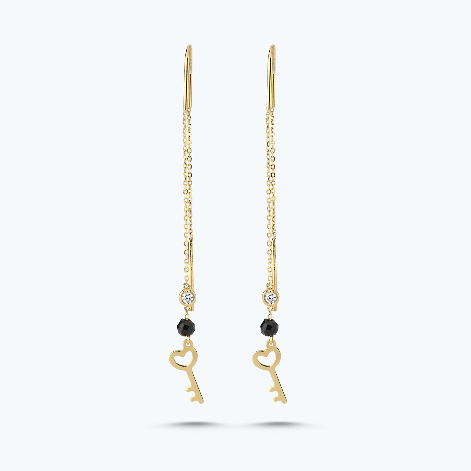 Pırlanta Spinel Taşlı Anahtar Küpe Pırlanta Spinel Taşlı Anahtar Küpe