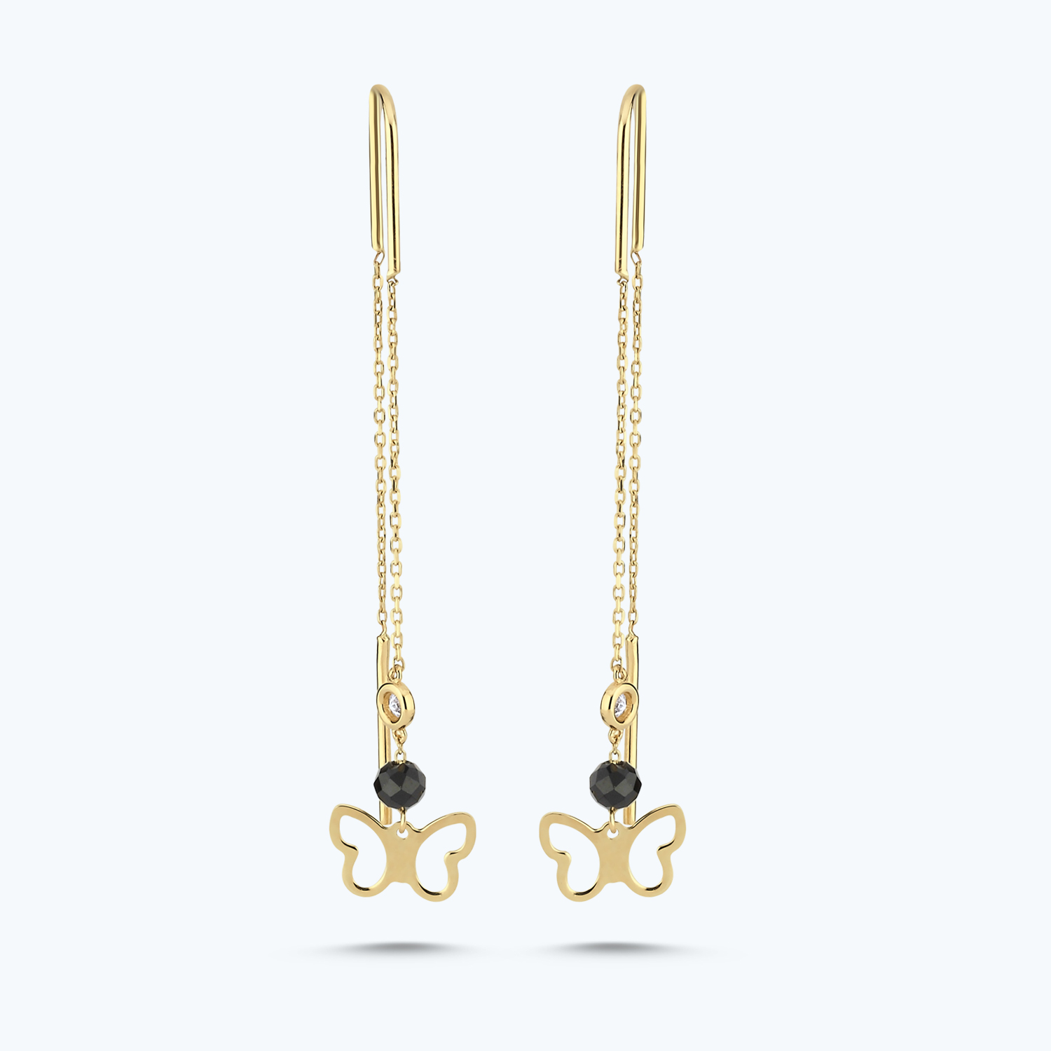 Pırlanta Spinel Taşlı Kelebek Küpe