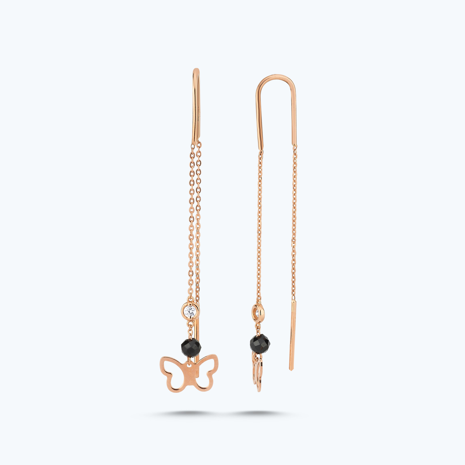 Pırlanta Spinel Taşlı Kelebek Küpe