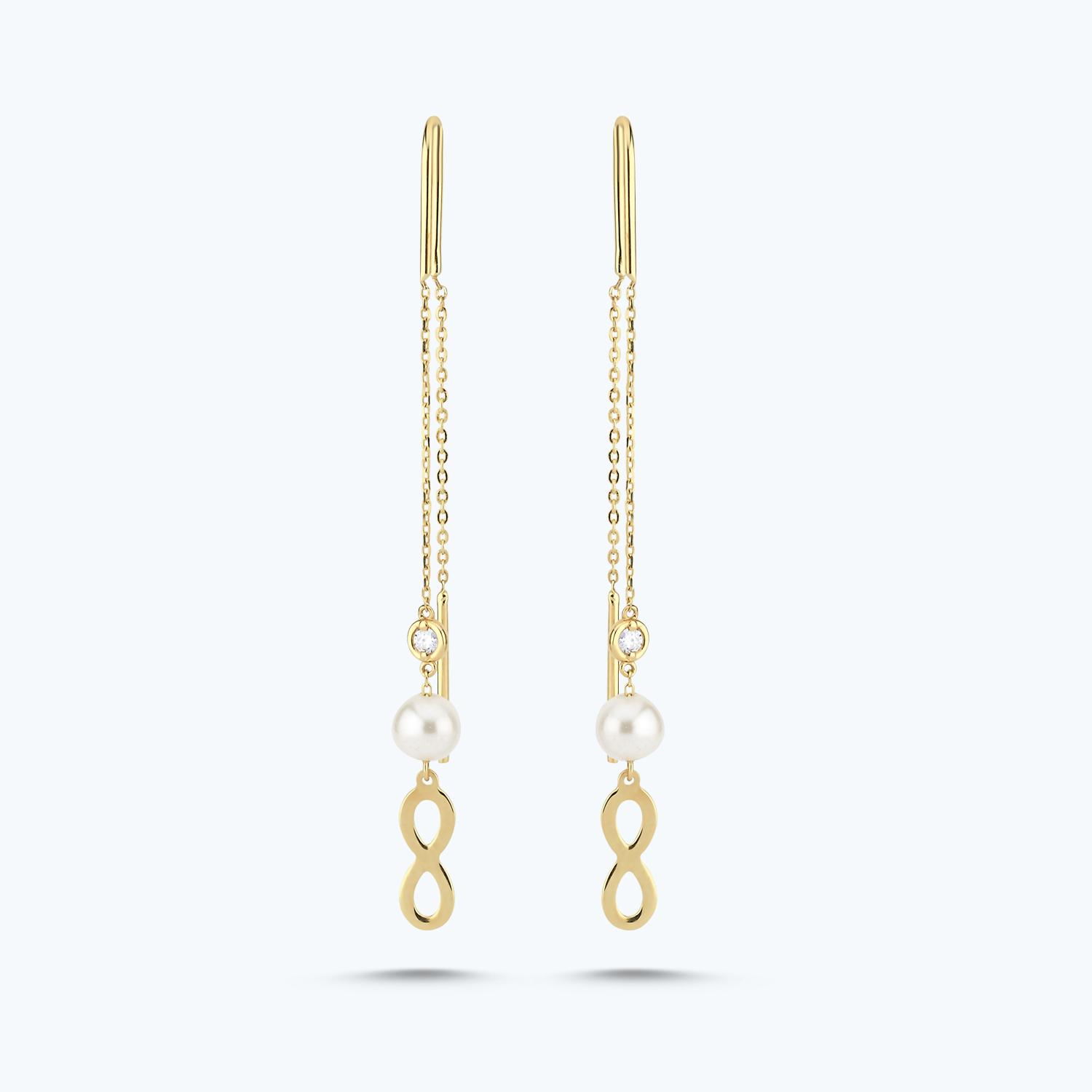 Pırlanta İncili Sonsuzluk Küpe