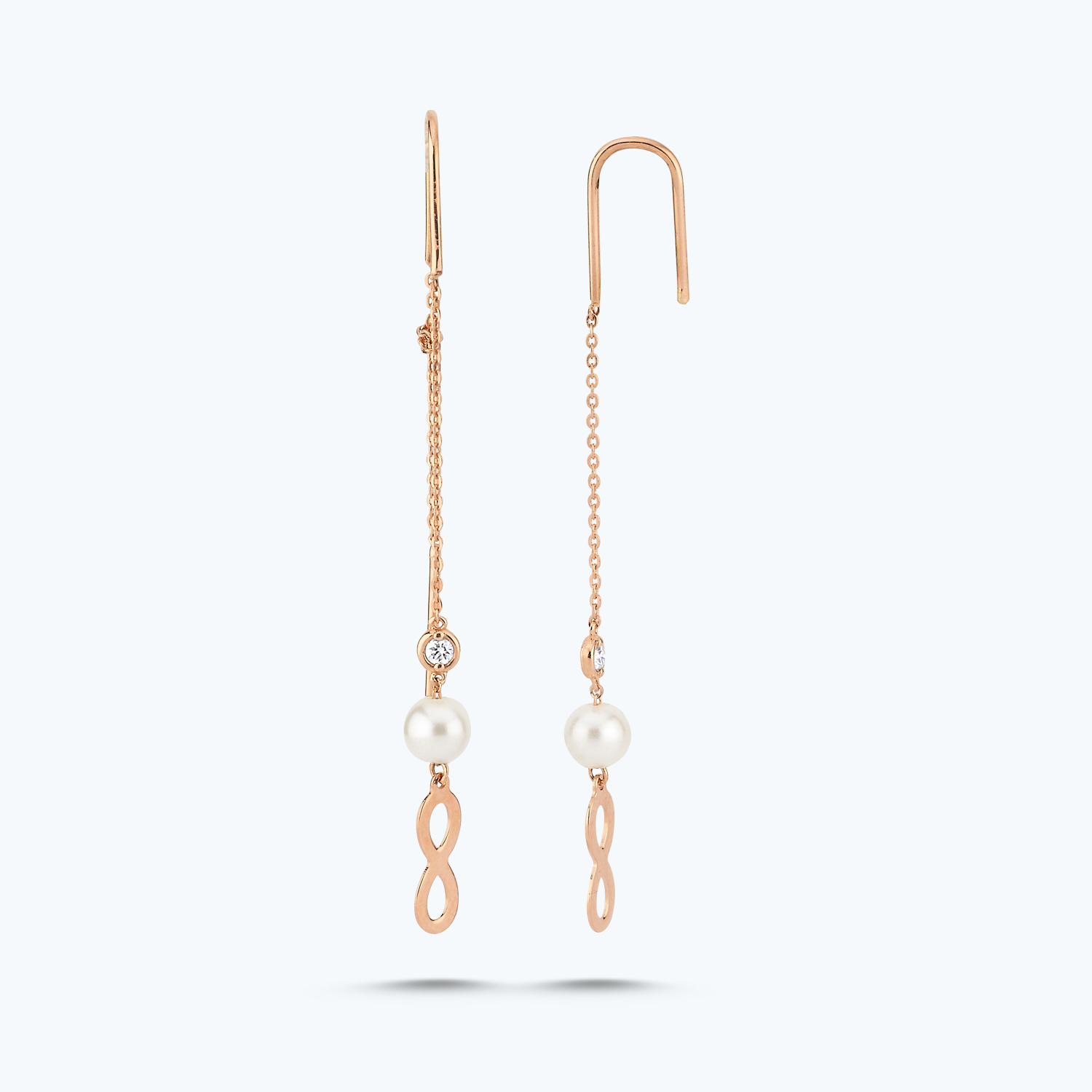 Pırlanta İncili Sonsuzluk Küpe