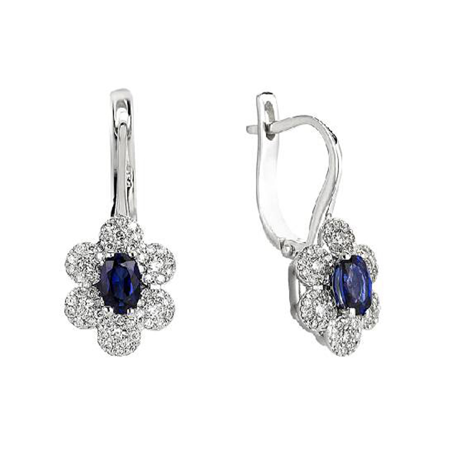 Pırlanta Safir Küpe